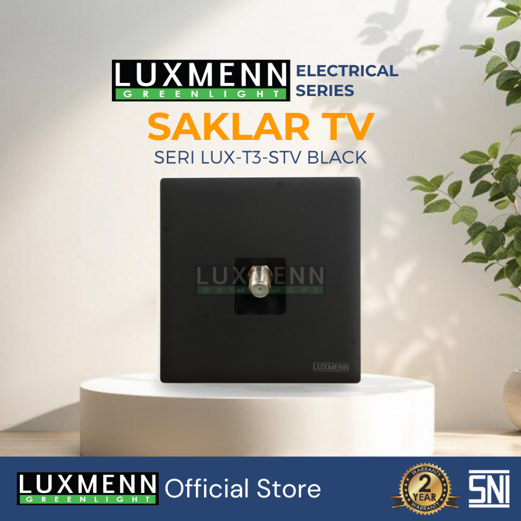 Jual Luxmenn Socket TV Satelite, M Type, Socket, Seri LUX-T3-STV, Black ...