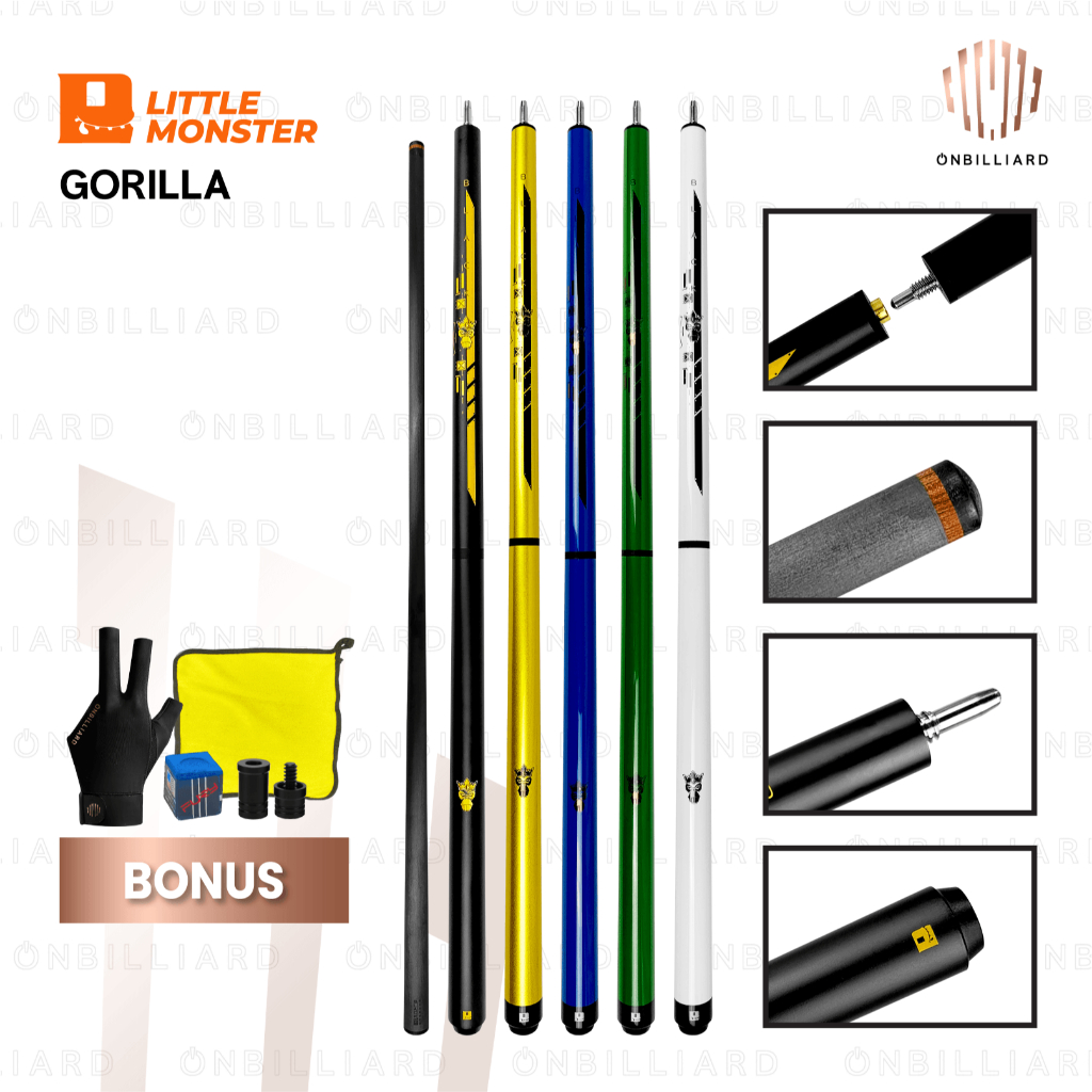 Jual Stik Billiard Jump Break Heidan Little Monster Gorilla Cue Stick ...