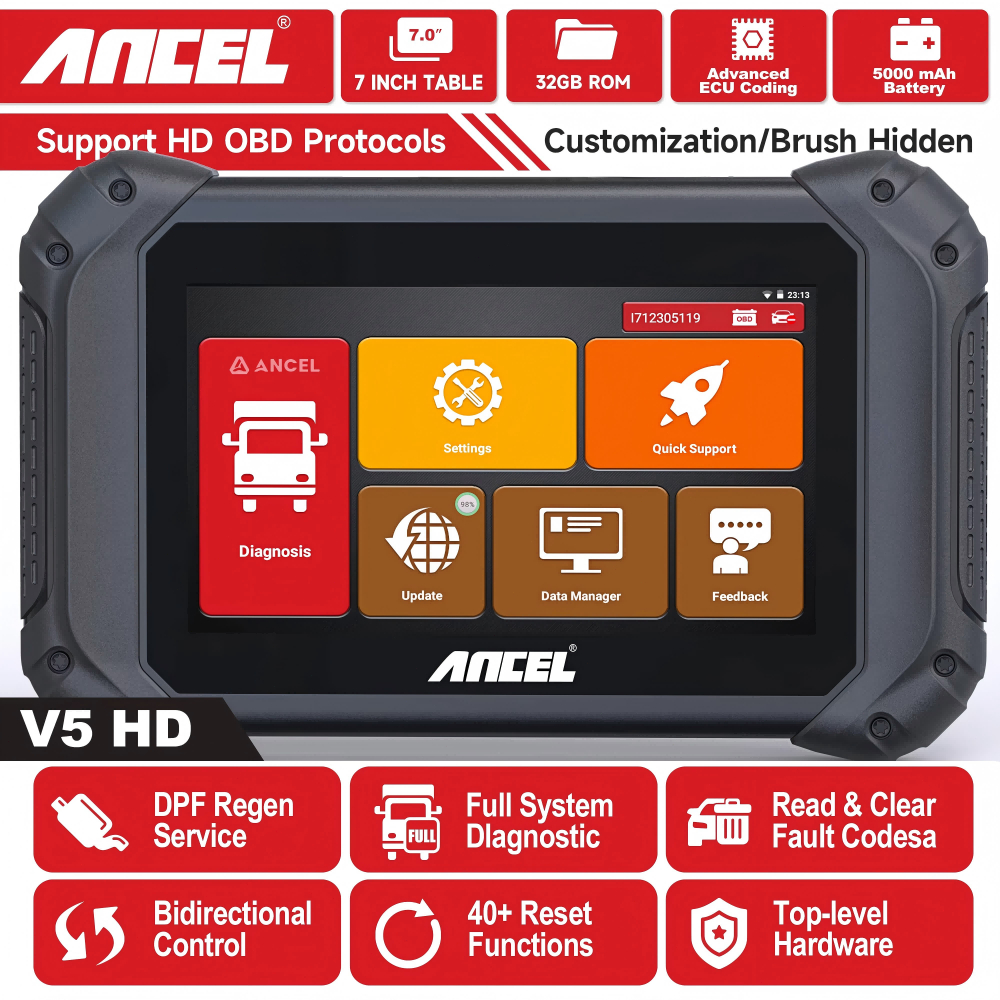 Jual ANCEL V5 HD Heavy Duty Truck Scanner,2024 Elite Bi-Directional Diesel Diagnostic Scan Tool ...