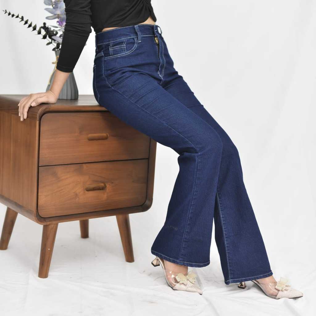 Jual Celana Cutbray Jeans Wanita High Waist – Celana Panjang Denim Stretch Premium Model Flare ...