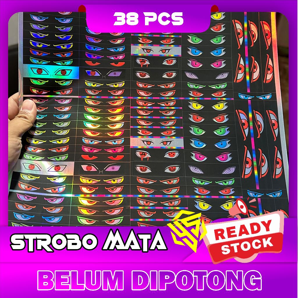 Jual STIKER STROBO MATA Miniatur Bus Isi 38 Pcs Bahan Hologram | Shopee ...
