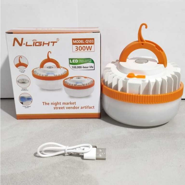 Jual Lampu Emergency Gantung Camping LED N-LIGHT 300W model Q103 3600 mAh / Lampu bakpau Lampu ...