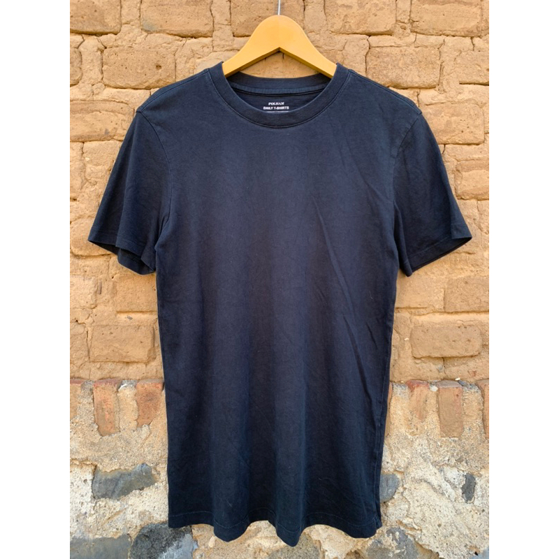 Jual baju kaos polos hitam size fit S polham lengan pendek shirt second ...