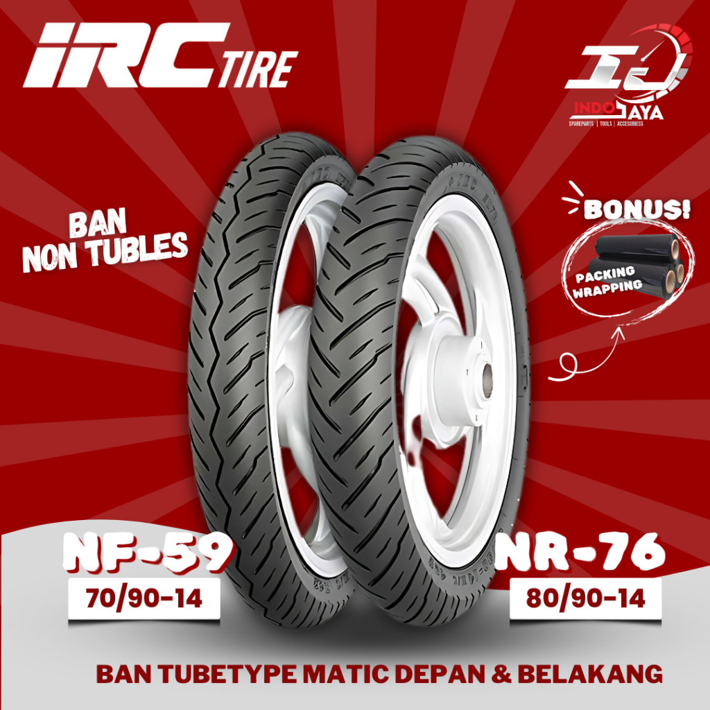 Jual [PAKET SEPASANG] IRC NON TUBLES / TUBETYPE NF59 / NR76 ( 70/90-14 ...