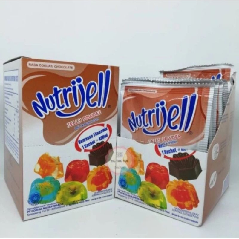Jual nutrijell rasa cokelat 20 gram isi 12 pcs | Shopee Indonesia
