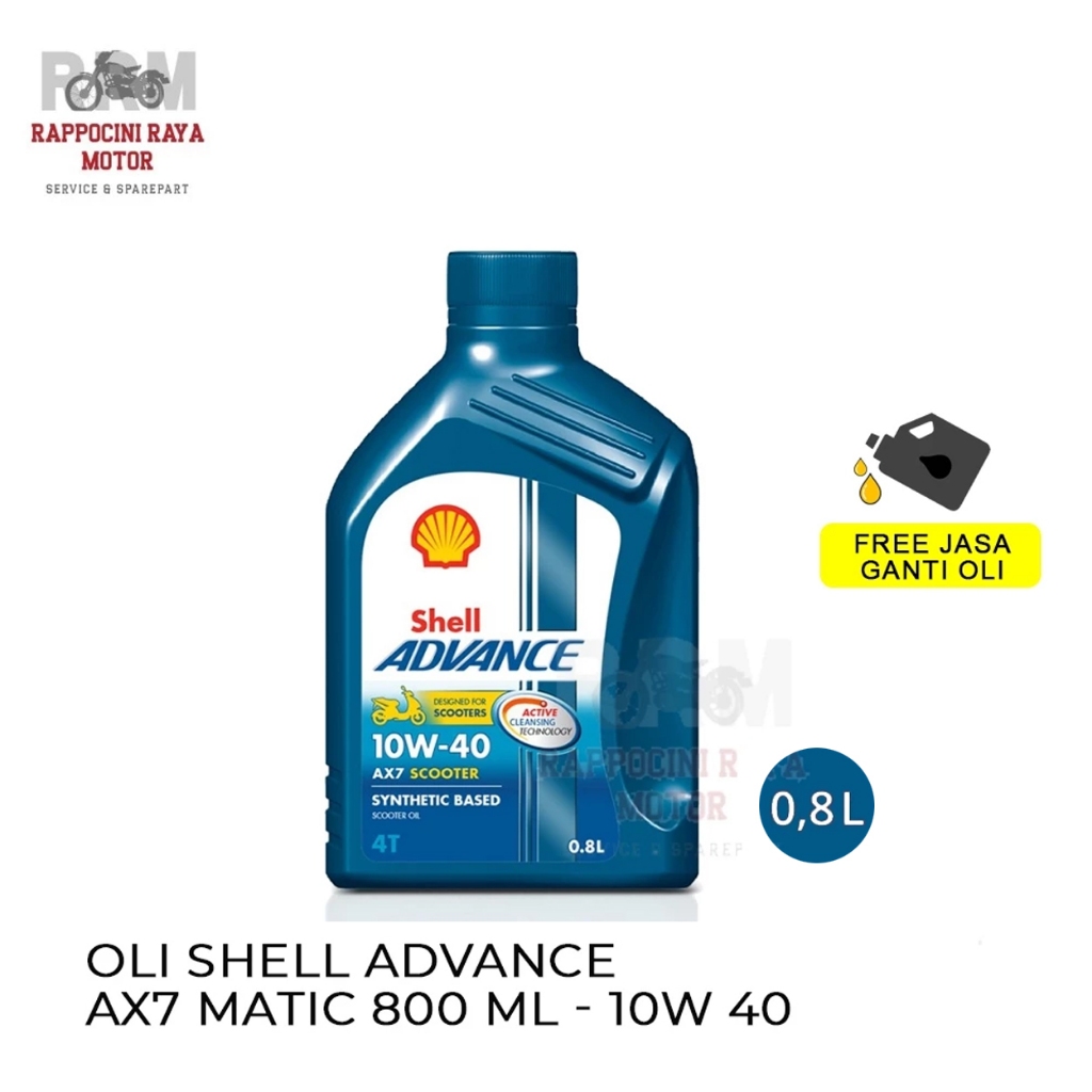 Jual Oli Shell Advance AX7 Matic Sport 650ml 800ml 1000ml 1 Liter ...