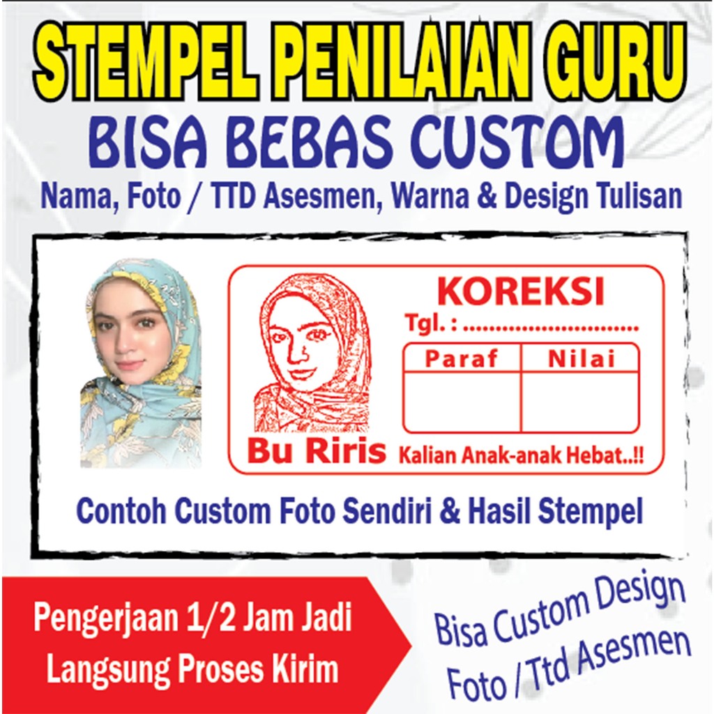Jual HARGA TERMURAH) Stempel Nilai Guru Stempel Checked Stempel Reward ...