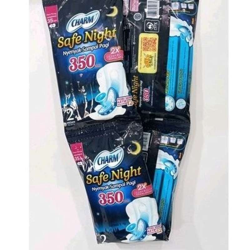 Jual Charm Safe Night Wing 35cm 2pads 1 Renteng Isi 10x2 Pads Pembalut ...