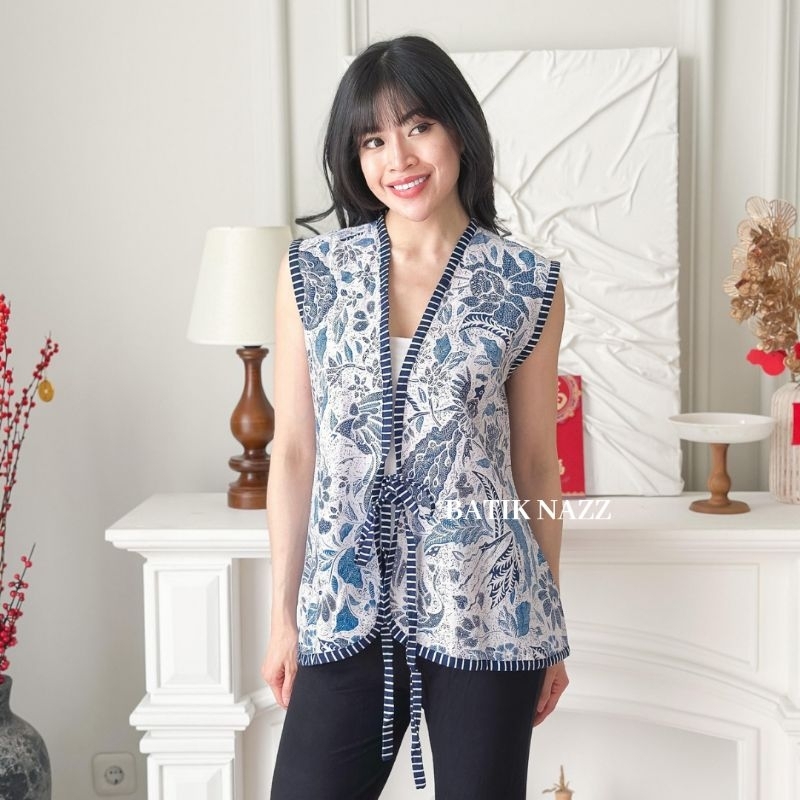 Jual Vest Batik Modern Vest Kekinian Luaran Rompi Batik Wanita - Candy ...