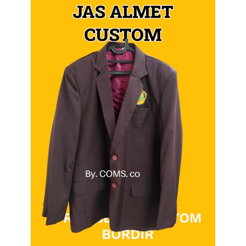 Jual Almet maroon almamater kampus dll+logo | Shopee Indonesia