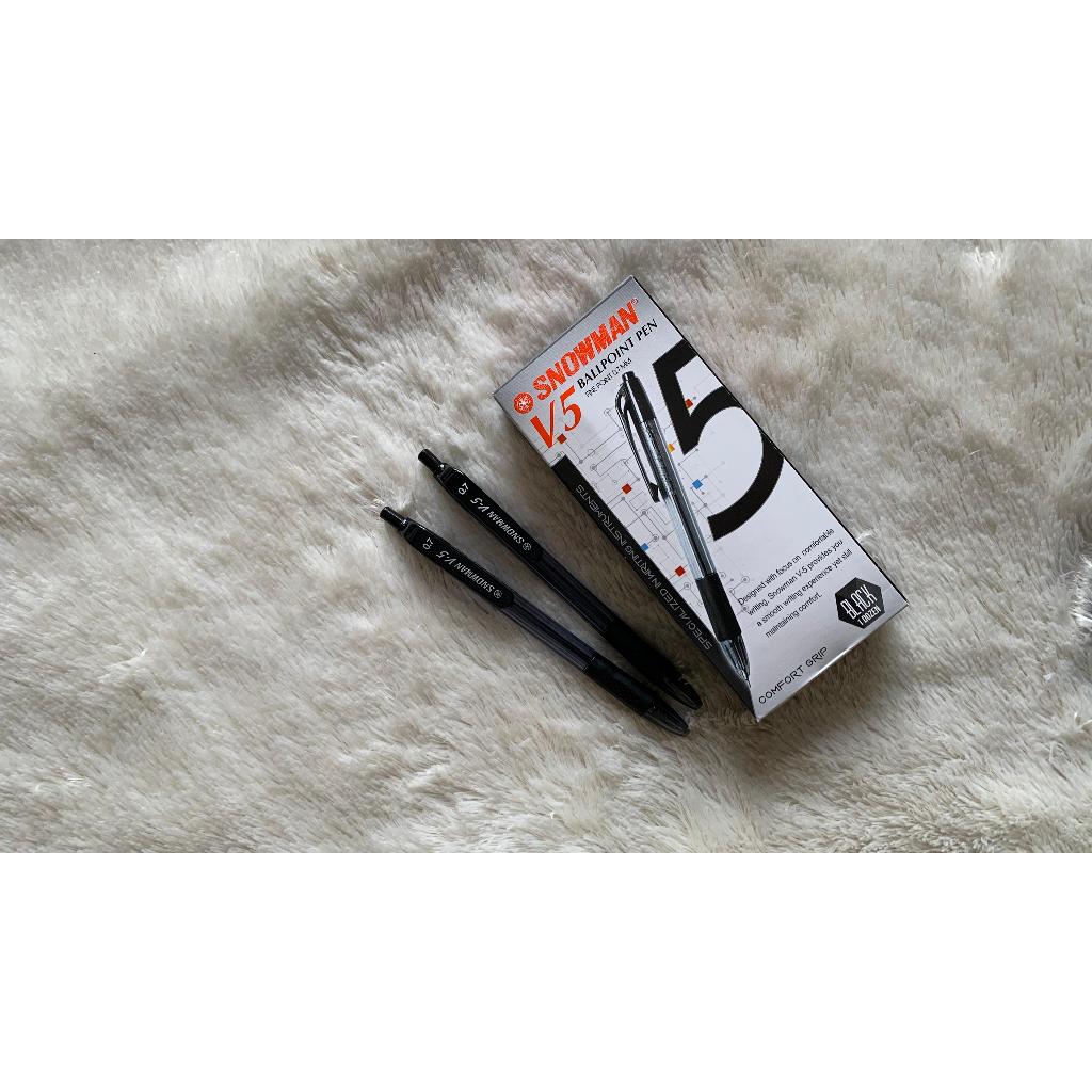 Jual Ballpoint Snowman V5 /V 5 1 Pak isi 12 Pcs dan satuan Pena Bolpen ...