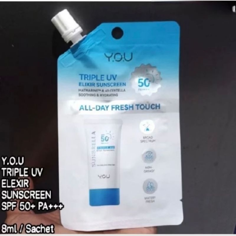 Jual YOU Sunscreen SPF 50 PA+++ sachet | Shopee Indonesia