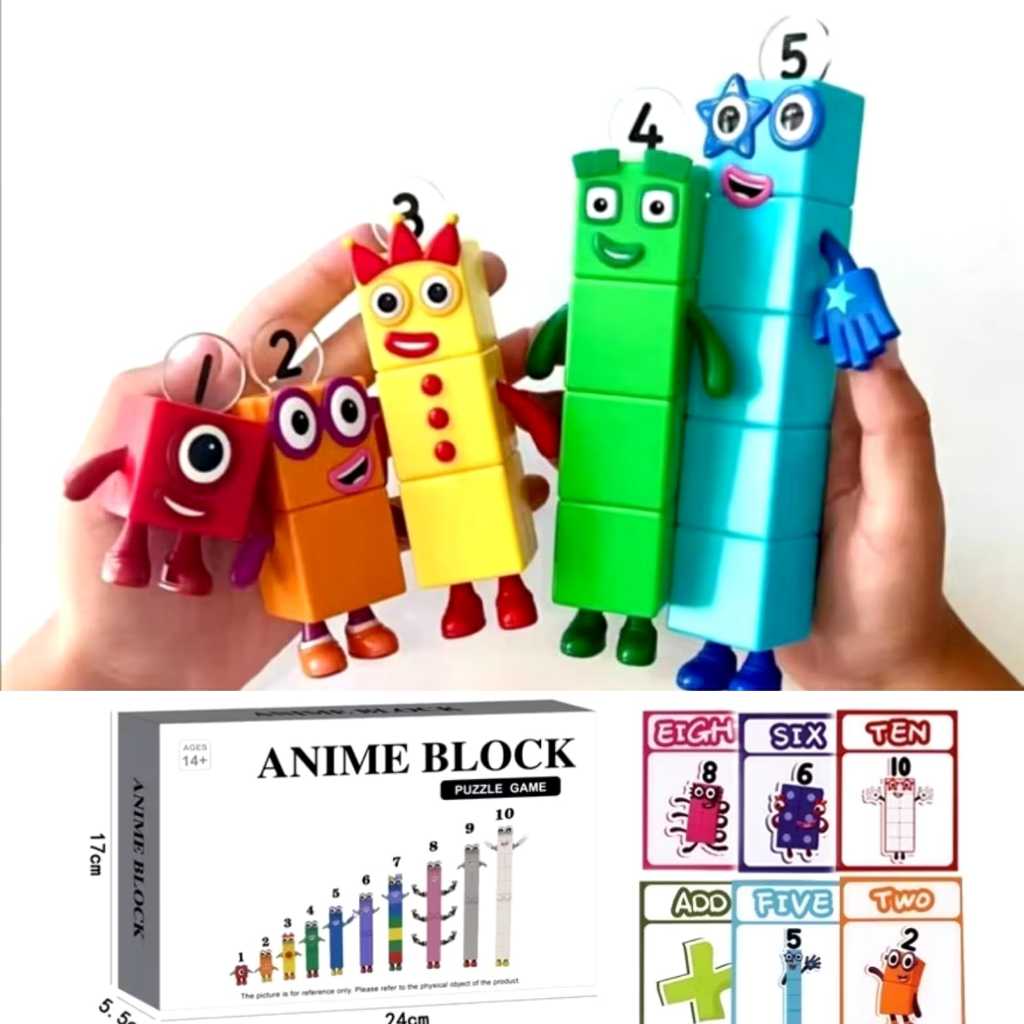 Jual Figure Numberblocks mainan number block math linking cube puzzle ...