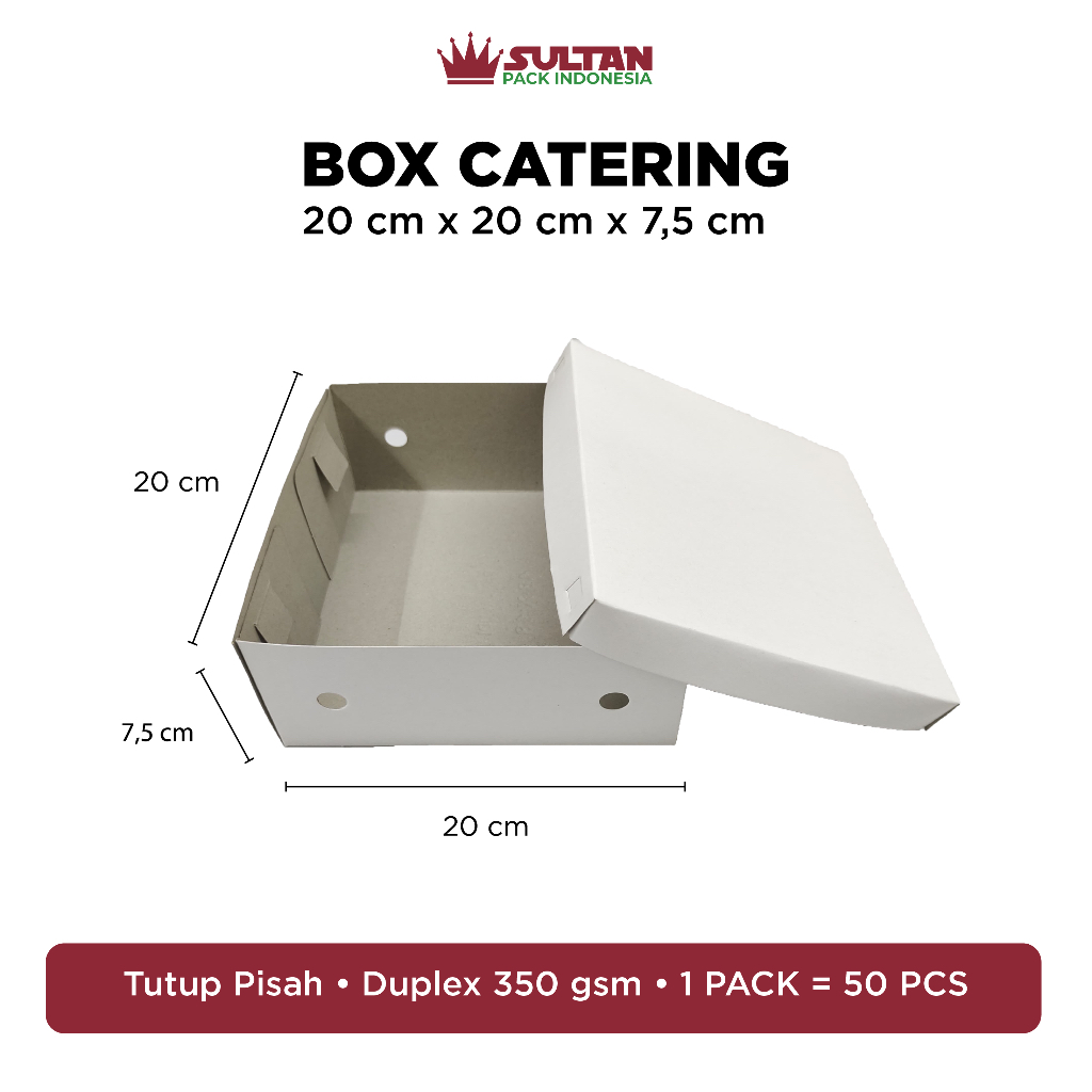 Jual Kotak Nasi / Box Catering / Box Nasi Warna Putih / Ukuran 20 x 20 ...