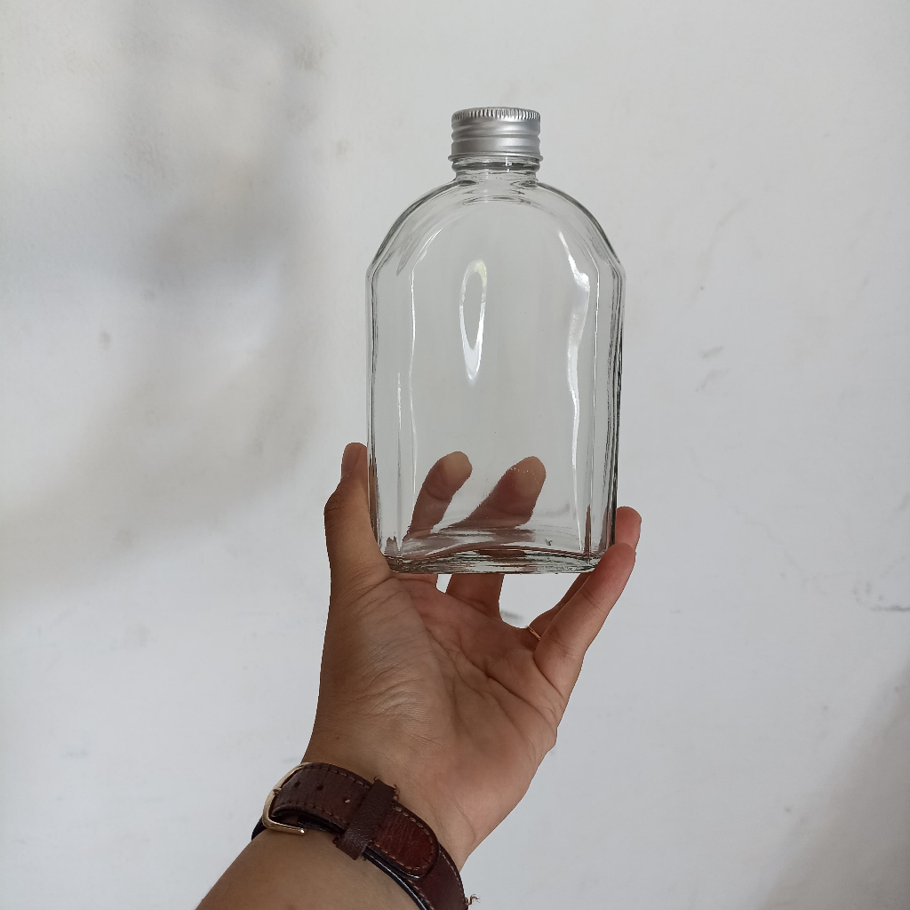 Jual GP01 - Botol Kaca Gepeng 250ml Tutup Aluminium | Shopee Indonesia