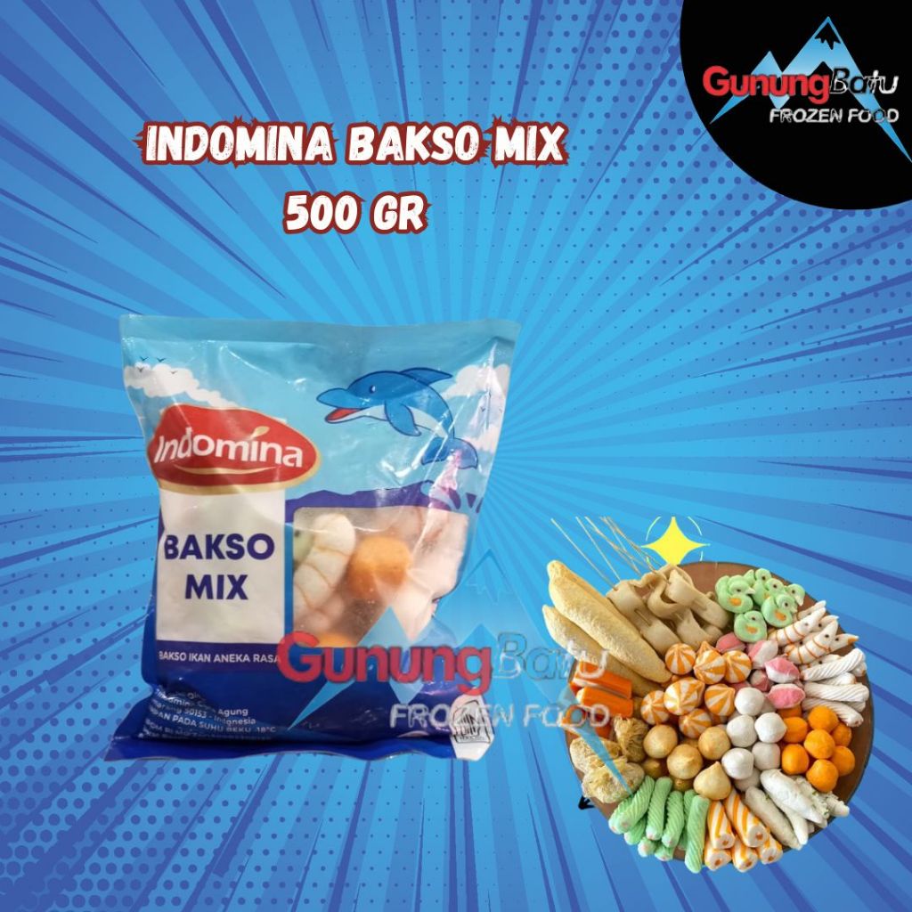 Jual INDOMINA BAKSO IKAN MIX 500GR (SUKI MIX) | Shopee Indonesia