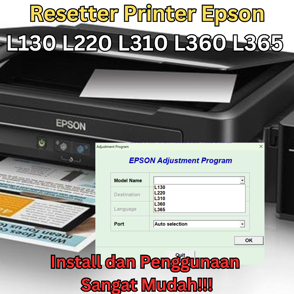 Jual Epson Resetter Adjustment Program L130 - L220 L310 L360 L365 ...