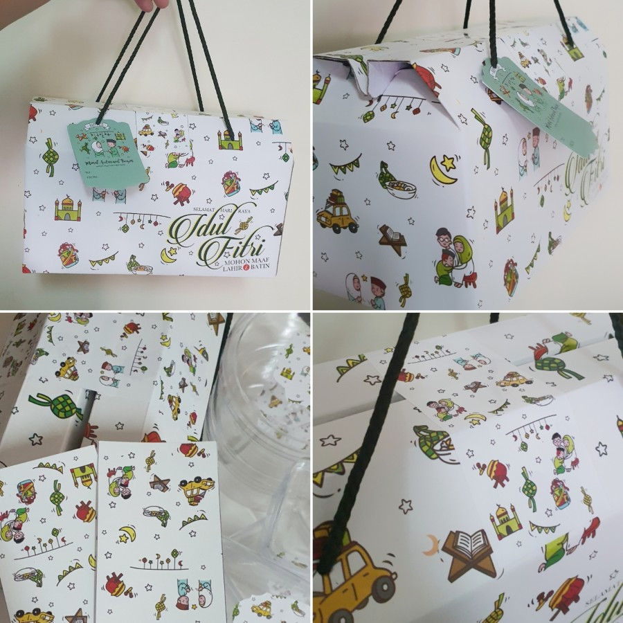 Jual 5 Pcs Gable Box Hampers Kue Kering Edisi Idul Fitri Kotak ...