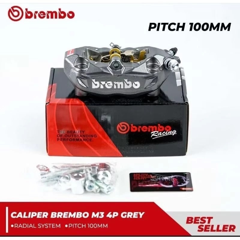 Jual KALIPER 4 PISTON M3 M432 GREY PICTH 100 MONOBLOCK TERKENAL M432 CALIPER DEPAN M432 GP4X ...