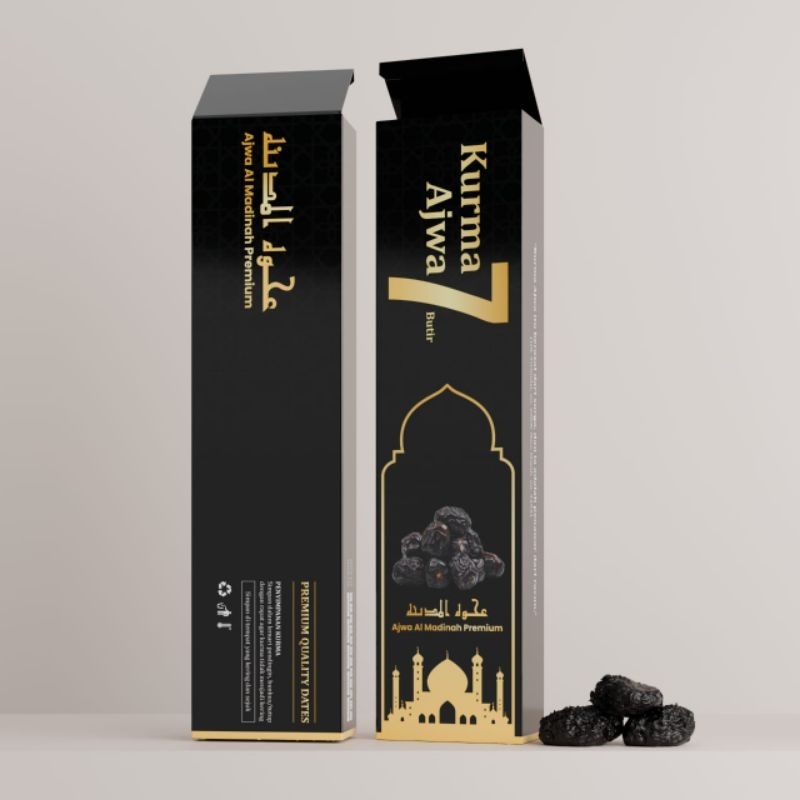 Jual KURMA AJWA MADINAH 7 BUTIR PREMIUM KURMA AZWA ISI 7 | Shopee Indonesia