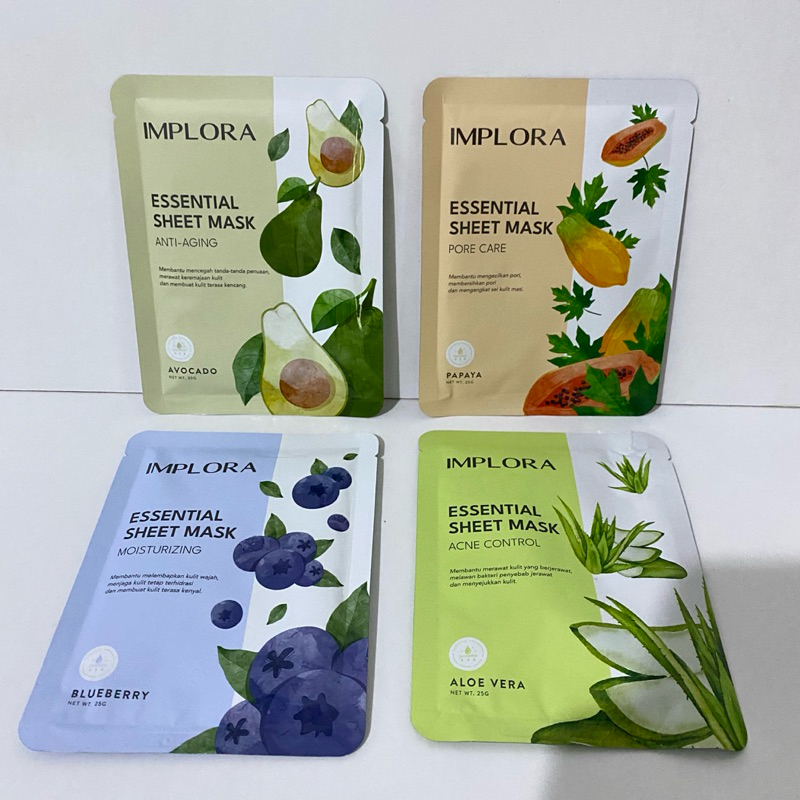 Jual Implora Essential Sheet Mask | Shopee Indonesia