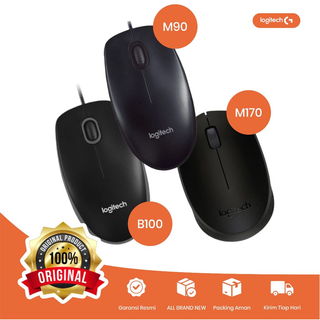 Jual MOUSE LOGITECH M90 / B100 USB M170 WIRELESS ORIGINAL | Shopee ...