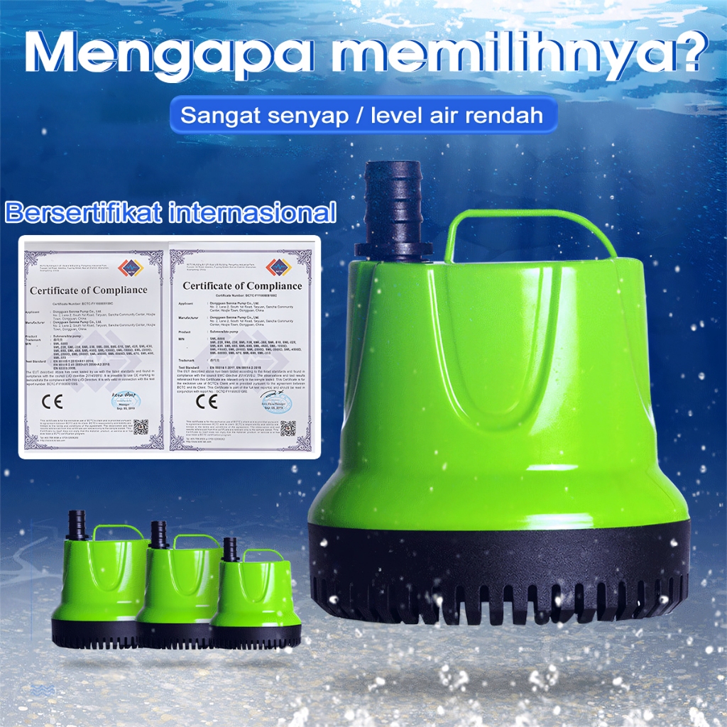 Jual 4200L/H Daya hisap tinggi 25W-100W Pompa Air Celup Aquarium Kolam ...