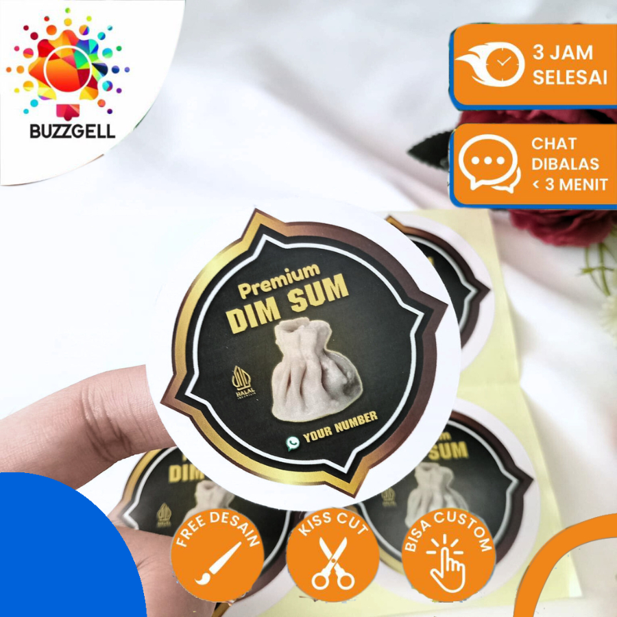 Jual 2-4 Label Sticker Makanan Produk Dimsum Stiker Bulat Chromo Edisi ...