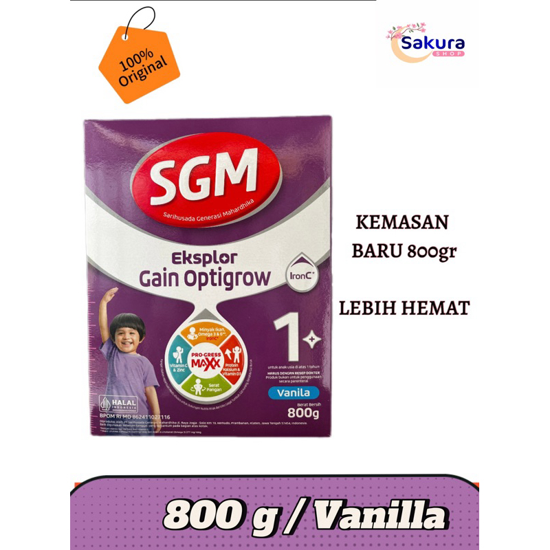 Jual SGM Eksplor Gain Optigrow Vanila 800gr | Shopee Indonesia