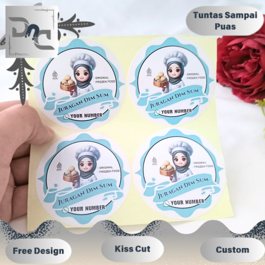 Jual Dnd Sticker Print Label Makanan Dimsum Stiker Edisi Dim Sum Bentuk ...