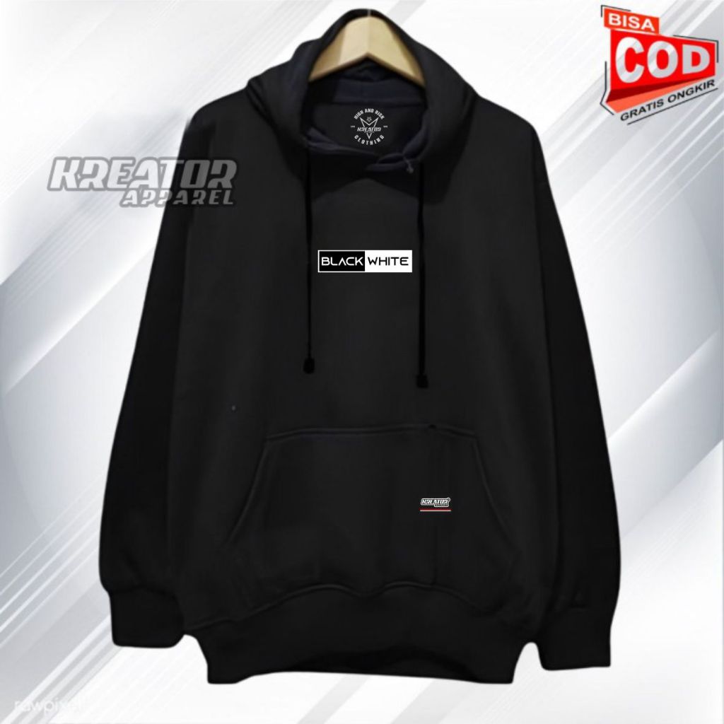 Jual BLACK WHITE - Jaket Hoodie Pria Original Aesthetic Cod Hodie ...