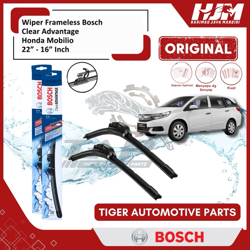 Jual Wiper Blade Frameless Bosch Clear Advantage - Karet Pembersih Kaca Mobil Honda Mobilio 22 ...