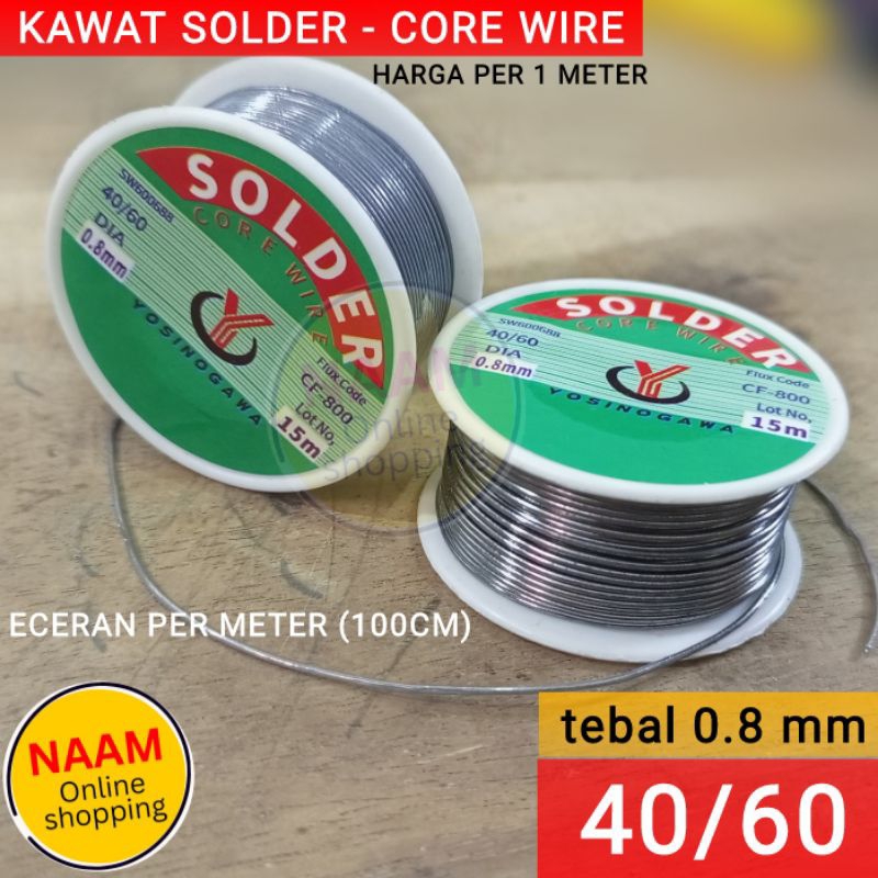 Jual KAWAT SOLDER 0.8MM TYPE 40/60 - TENOL SOLDER - TIMAH TINOL PAKAN ...