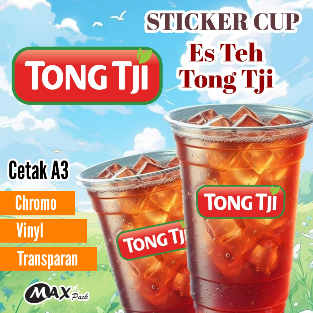 Jual Cetak Stiker Es Teh Tong tji | Sticker Vinyl & Transparan | Stiker ...
