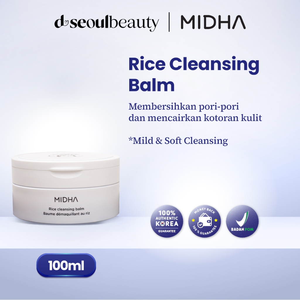 Jual MIDHA Rice Cleansing Balm 100ml - Soft & Mild Cleansing, Milky cream texture, Pembersih ...