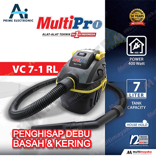 Jual ORIGINAL MULTIPRO VC 7 - 1 RL Vacuum Cleaner Penghisap Debu Basah Kering 400 Watt | Shopee ...