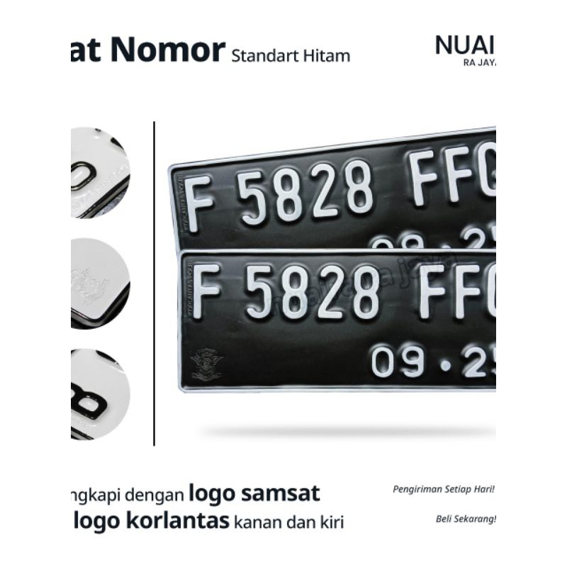 Jual PLAT NOMOR MOTOR PAKAI LOGO KORLANTAS FONT BARU DAN FONT STANDAR ...