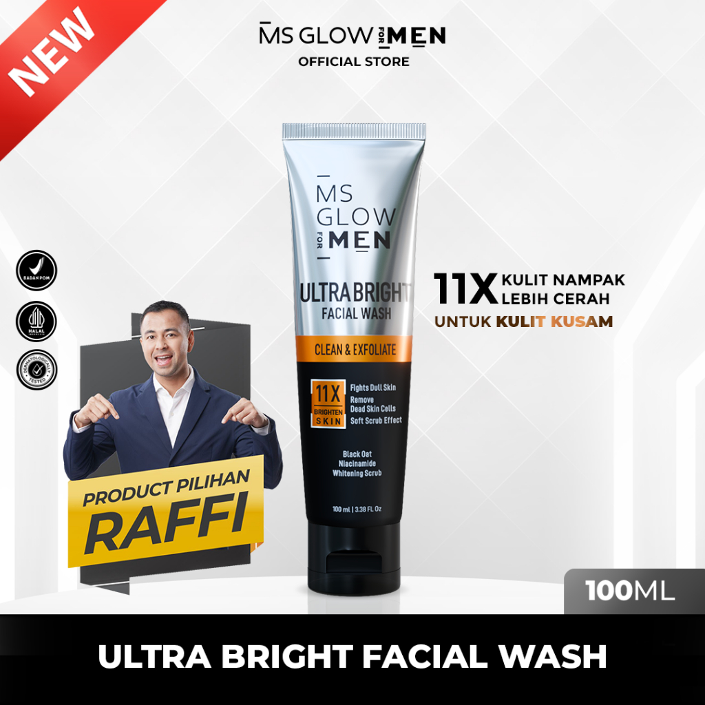 Jual MS Glow For Men Ultra Bright Facial Wash - 100 ml | Shopee Indonesia