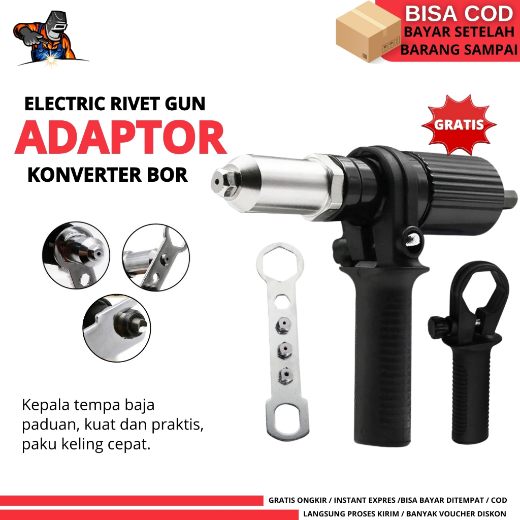 Jual Alat Rivet Tang Rivet Ripet Sambung Konverter Bor Rivet Gun ...