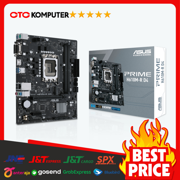 Jual Motherboard ASUS PRIME H610M-R D4 (Intel LGA 1700, Gen 13) | Shopee Indonesia