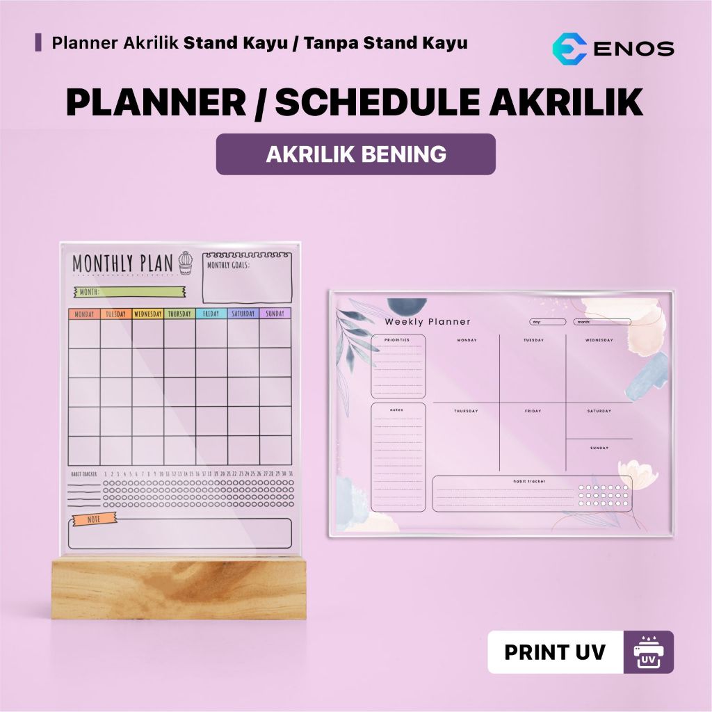 Jual DAILY PLANNER / PLANNER ACRYLIC / WALL PLANNER AKRILIK PRINT UV ...