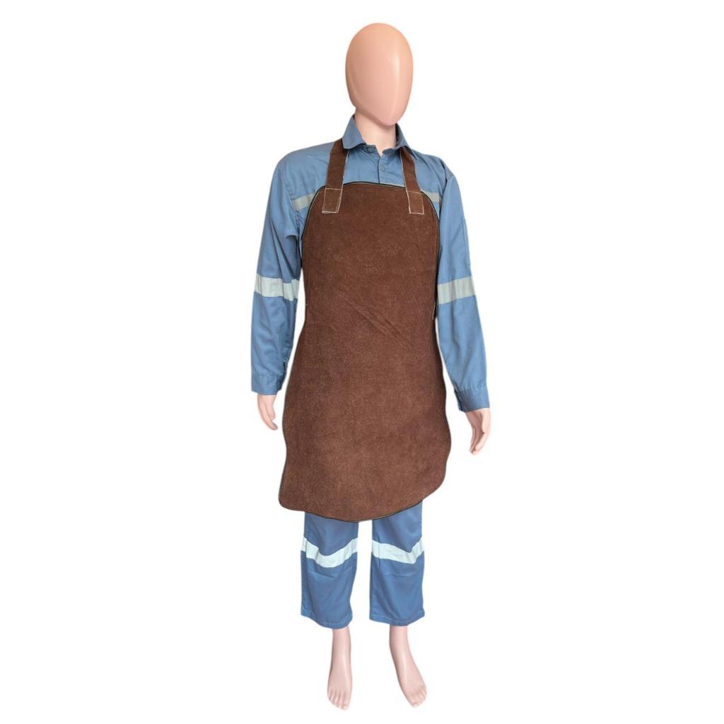Jual Apron Dada Kulit Coklat Abrag ~ Welding Apron ~ Celemek Tahan Api ...
