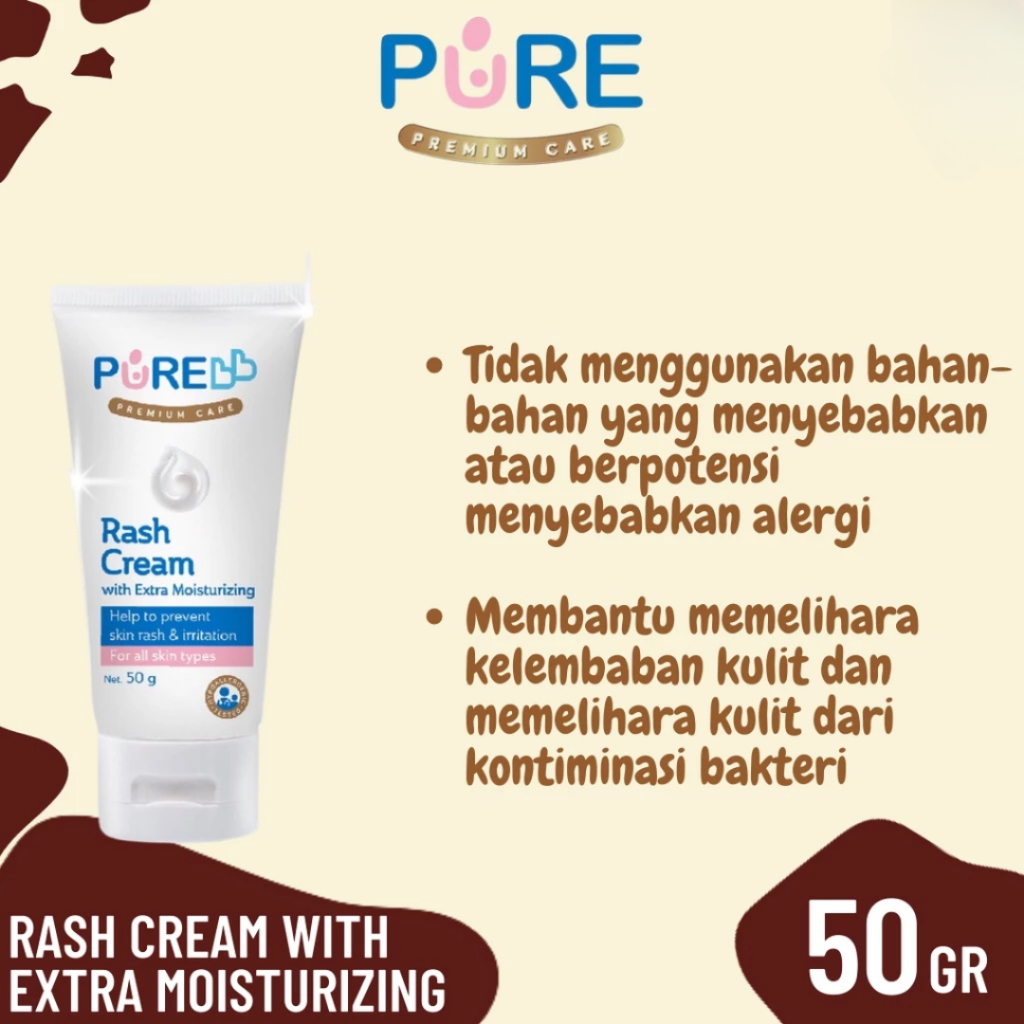 Jual Pure Baby Rash Cream With Extra Moisturizing 50g Hypoallergenic ...