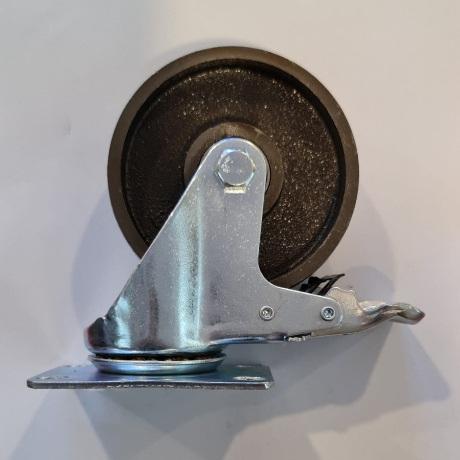 Jual Roda Caster / Troli / Troly Besi 5" Inch Rem ( Hidup + Kunci ...