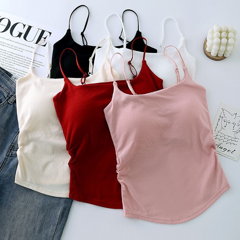 Jual TF Tank Top Bra Fashion Model Kerutan Samping Pakaian Wanita Model ...