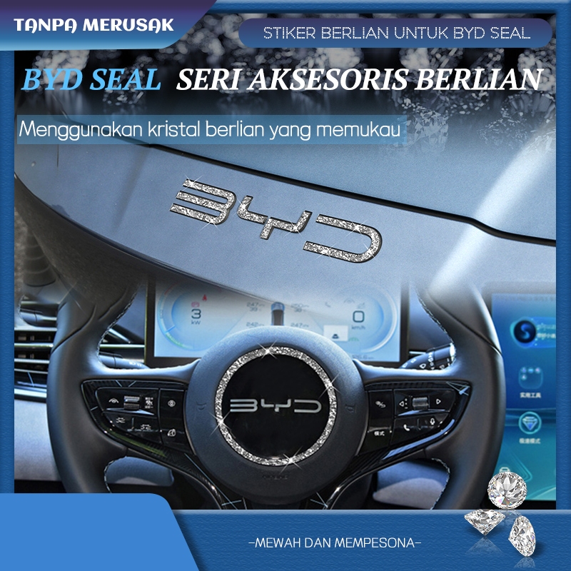 Jual Stiker berlian khusus BYD Seal dekorasi interior untuk logo stir ...