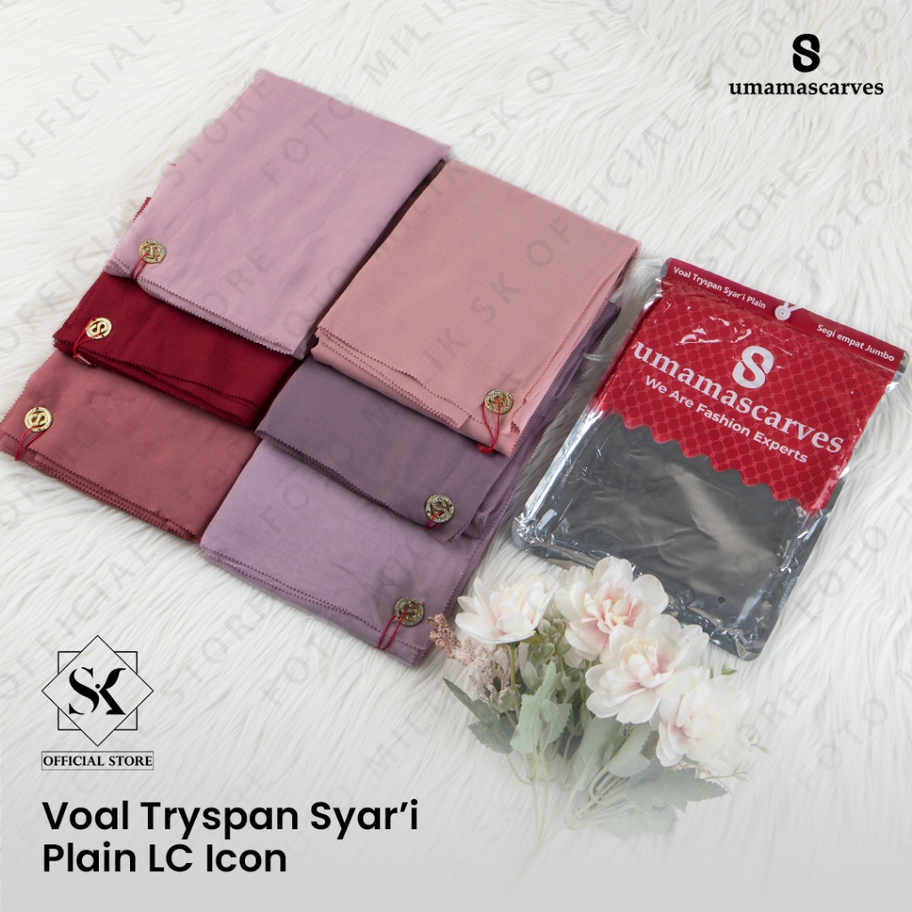 Jual Kerudung Umama Scarf Voal Tryspan Syari Lasercut Logo S POUCH 130 ...