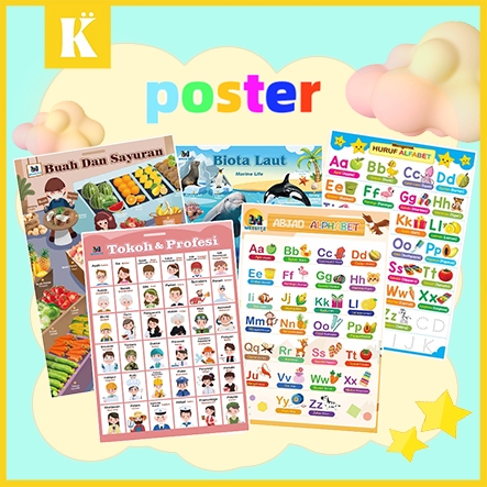 Jual Keeppley Poster Dinding Edukasi Anak WIPE CLEAN | Ukuran 28cm x ...