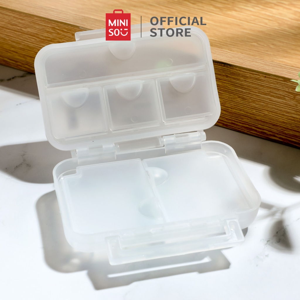 Jual Miniso 6-Compartment Pill Organizer Portable Penyimpanan Obat ...