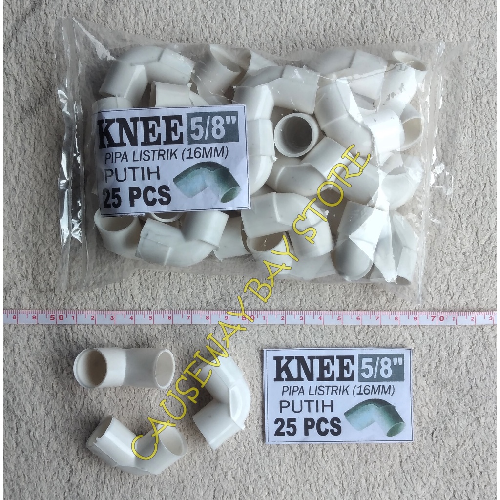 Jual KNEE PIPA LISTRIK 5/8 INCH (16MM) PUTIH HARGA PER 25PCS | Shopee ...